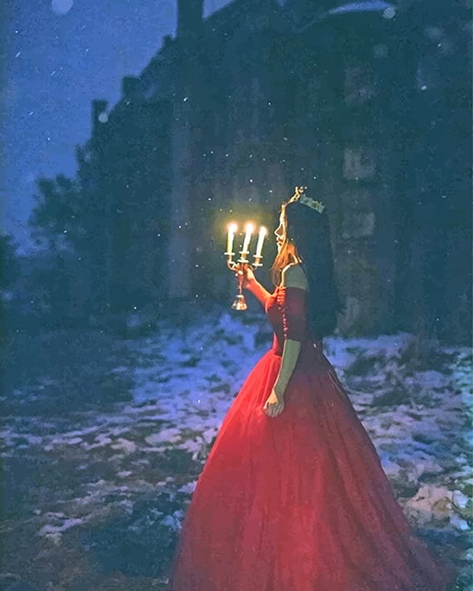 Beautiful Princess With Red Dress - NEW Paint By Number - Paint By ...