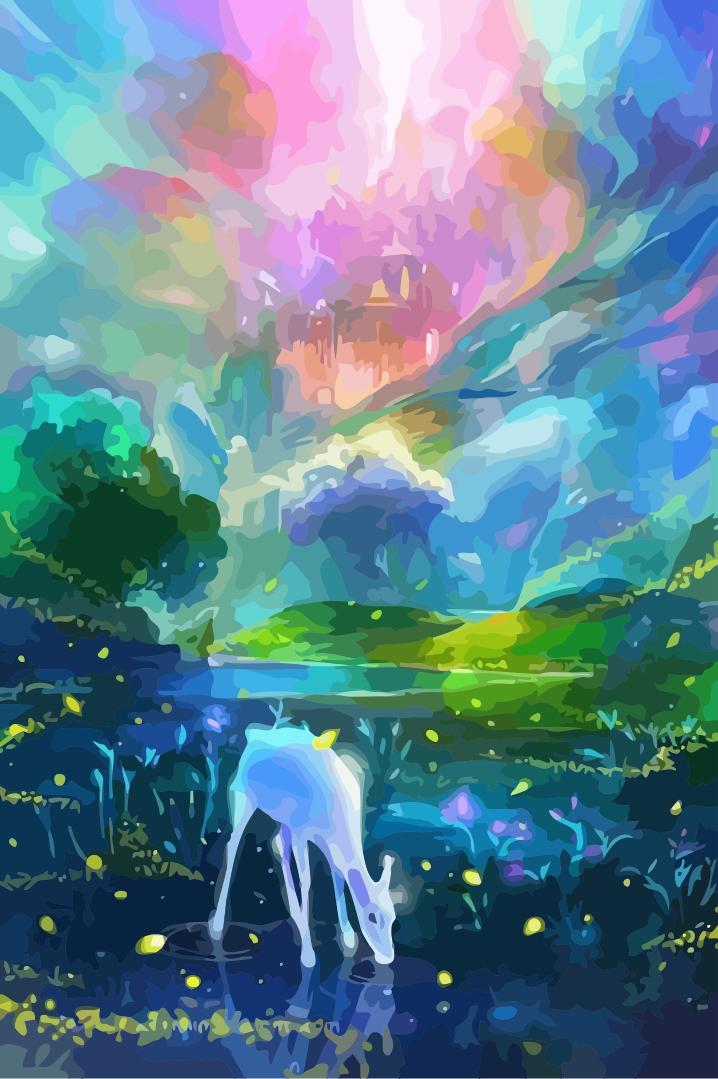 Fantasy Deer Animals Paint By Numbers - Numeral Paint Kit