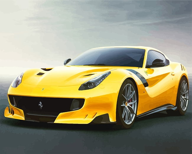 Yellow Ferrari Paint By Numbers - Numeral Paint Kit