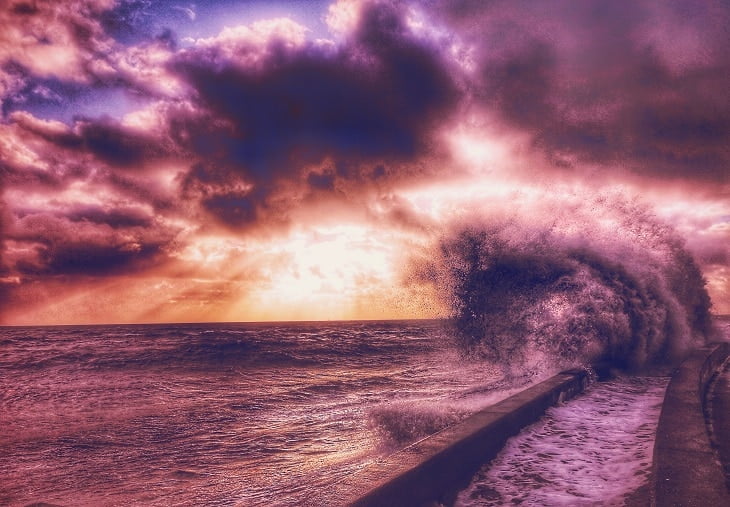 Purple Waves - Landscape Paint By Numbers - Numeral Paint