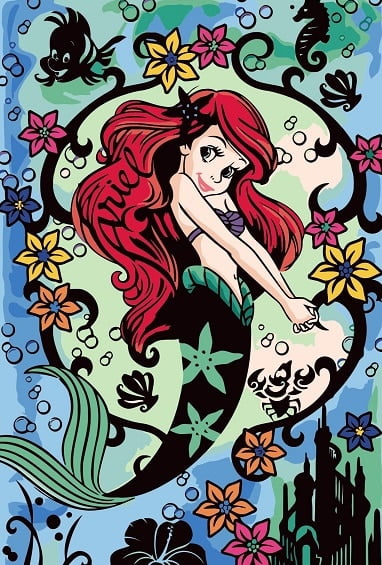 The Little Mermaid Econ Cartoon And Animation Paint By Numbers ...