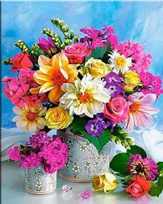 Spring Flowers Vase Paint By Numbers - Numeral Paint Kit