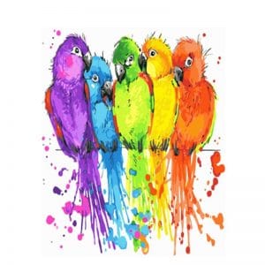Colorful Parrots Paint By Numbers - Numeral Paint Kit