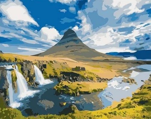Kirkjufell Mountain Paint By Numbers - Numeral Paint Kit