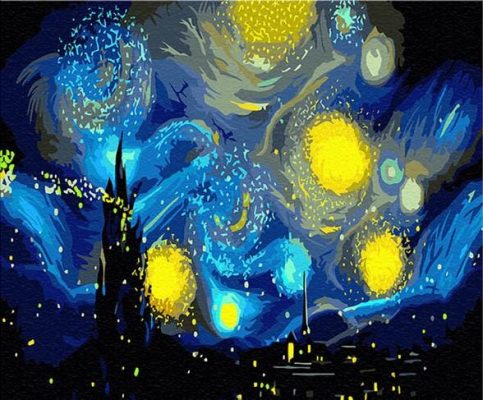 The Starry Night Paint By Numbers - Numeral Paint Kit