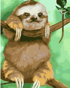 Funny Sloth Animals Paint By Numbers - Numeral Paint Kit