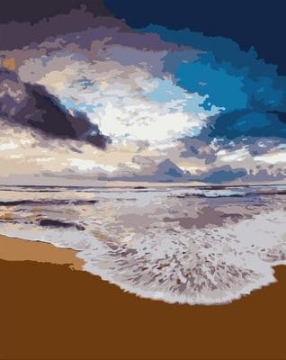Golden Beach Sand Seascape Paint By Numbers - Numeral Paint Kit