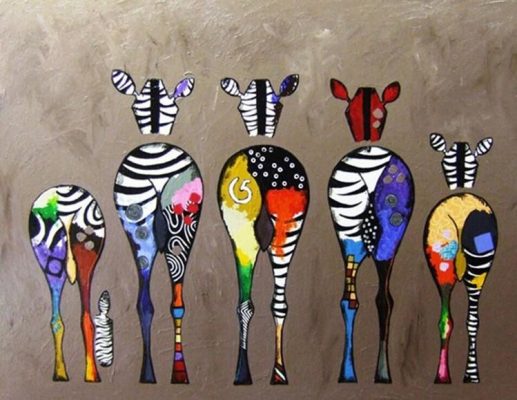 Zebra Family Paint By Numbers - Numeral Paint Kit