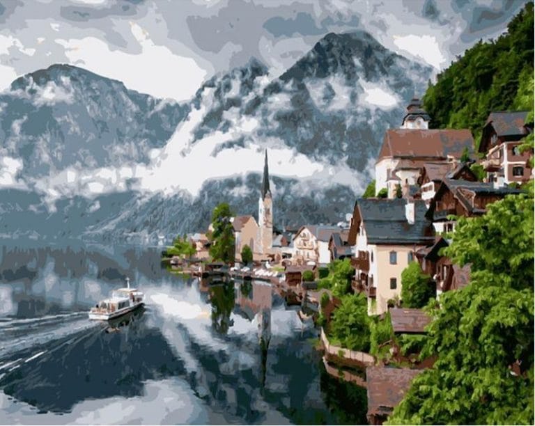 Hallstatt Austria Paint By Numbers - Numeral Paint Kit