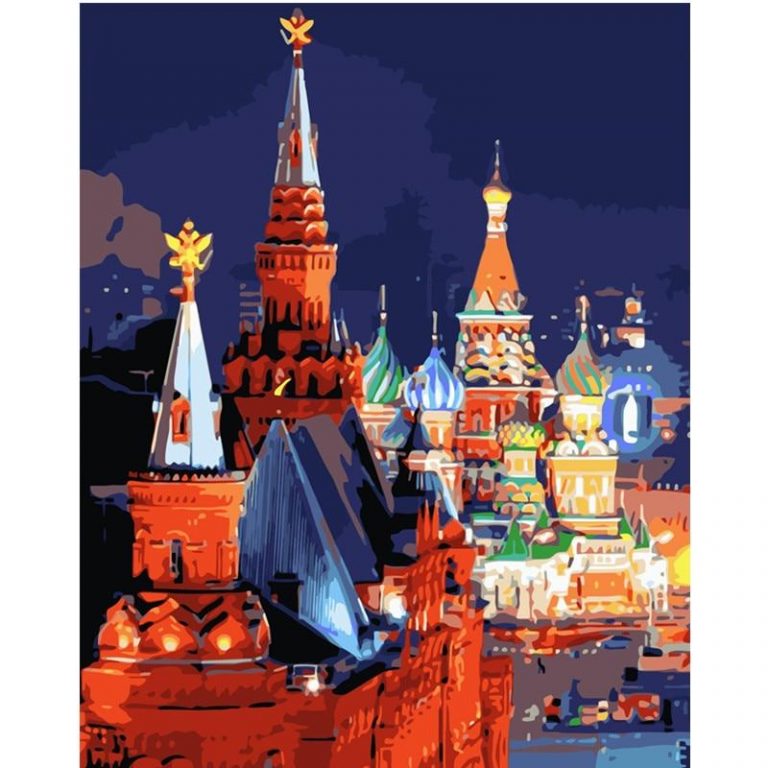 Moscow At Night Paint By Numbers - Numeral Paint Kit
