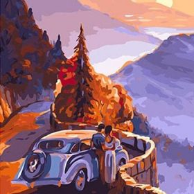 Cherry Blossom Scenery Landscape Paint By Numbers - Numeral Paint Kit