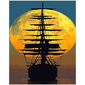 Moonlight Ship Paint By Numbers - Numeral Paint Kit