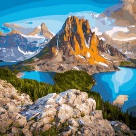 Mountains Landscape Paint By Numbers - Numeral Paint Kit
