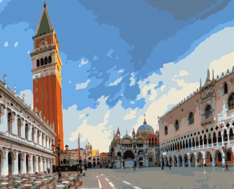 St Mark Square Venice Paint By Numbers - Numeral Paint Kit