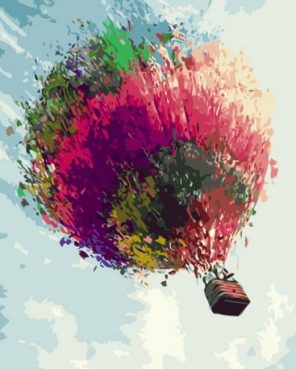 Colorful Hot Air Balloon Paint By Numbers - Numeral Paint Kit