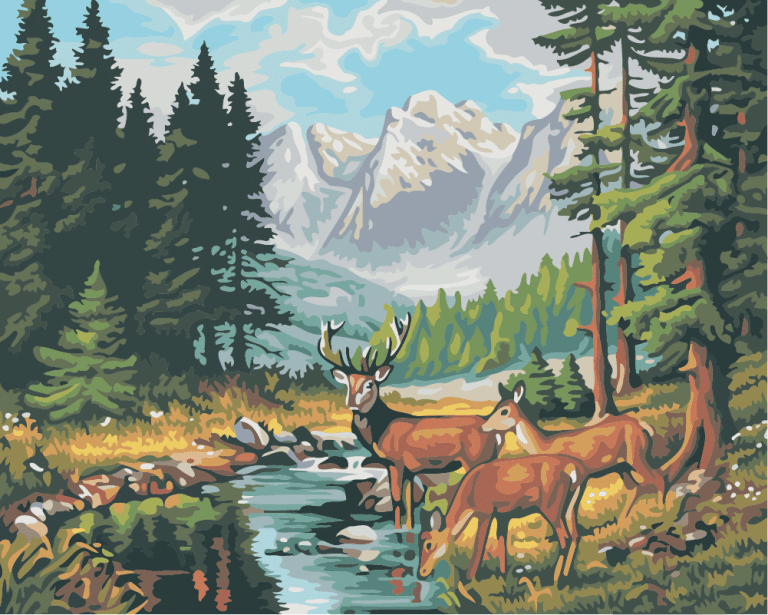 Wildlife Deer Paint By Numbers - Numeral Paint Kit