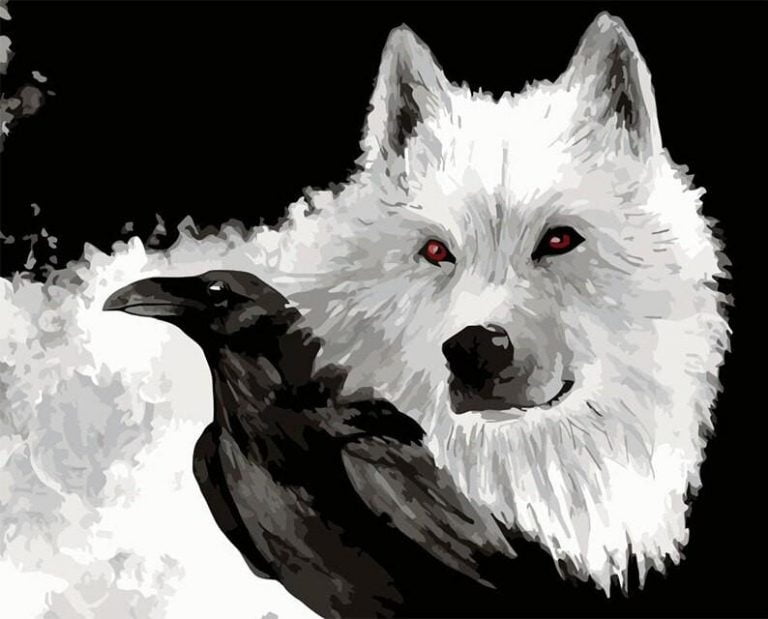 Wolf And Raven Paint By Numbers - Numeral Paint Kit