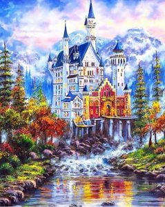 Castle On Rocks Paint By Numbers - Numeral Paint Kit