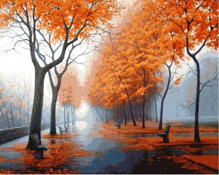 Autumn Trees Paint By Numbers - Numeral Paint Kit