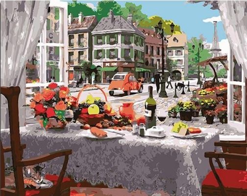 Paris Cafe Paint By Numbers - Numeral Paint Kit