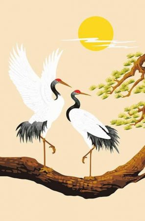 Two White Cranes Paint By Numbers - Numeral Paint Kit