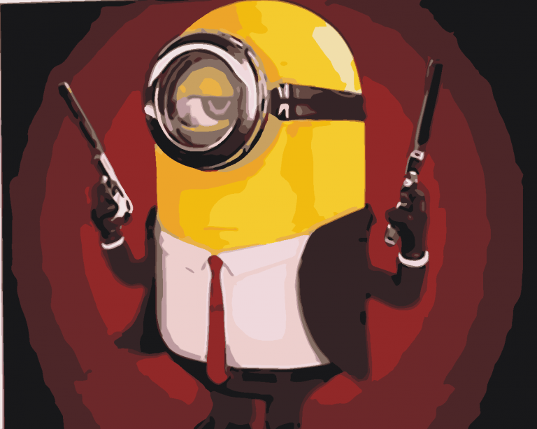 Hitman Minion Cartoon and Animation Paint By Numbers - Numeral Paint Kit