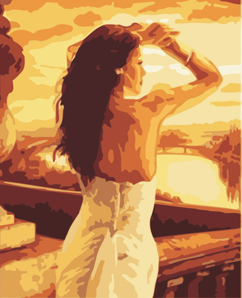 Woman In Balcony Paint By Numbers - Numeral Paint Kit