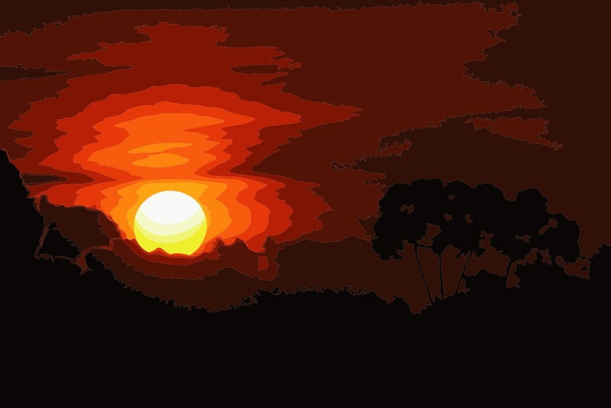 Red Sunset Paint By Numbers - Numeral Paint Kit