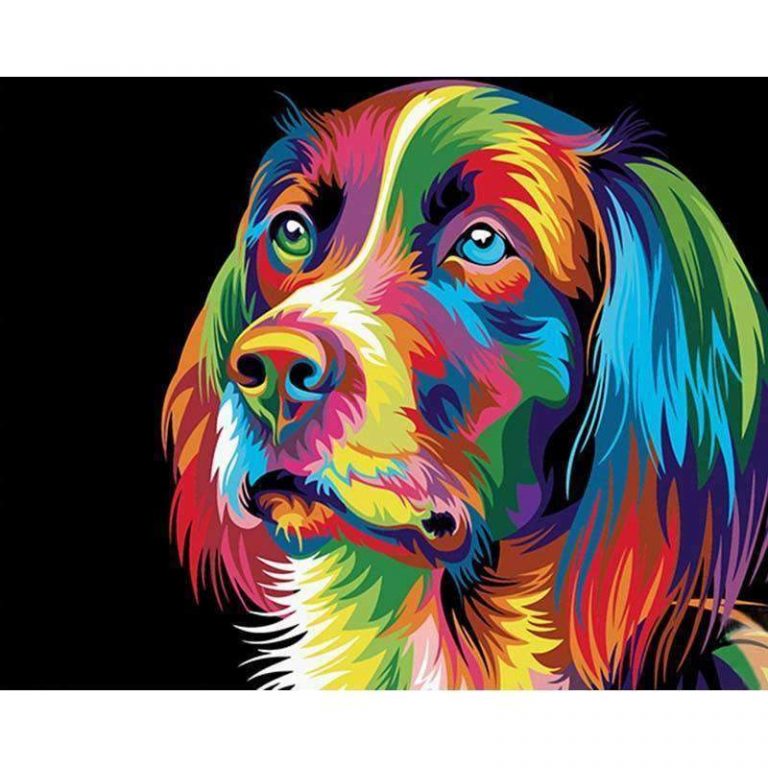 Colorful Dog Paint By Numbers - Numeral Paint Kit