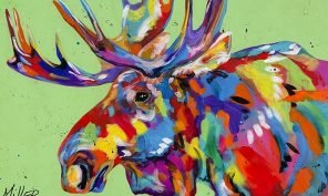 Colorful Moose Paint By Numbers - Numeral Paint Kit