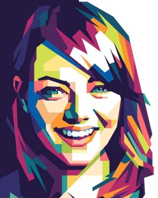 Emma Stone Pop Art Paint By Numbers - Numeral Paint Kit