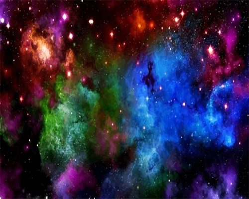 Colorful Space Nebula Paint By Numbers - Numeral Paint Kit