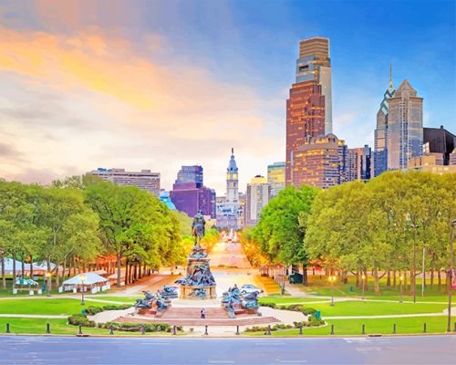 Philadelphia Pennsylvania Paint By Numbers - Numeral Paint Kit