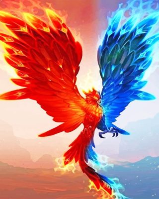 Fire And Ice Phoenix Paint By Numbers - Numeral Paint Kit