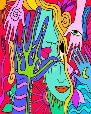 Abstract Psychedelic Art Paint By Numbers - Numeral Paint Kit