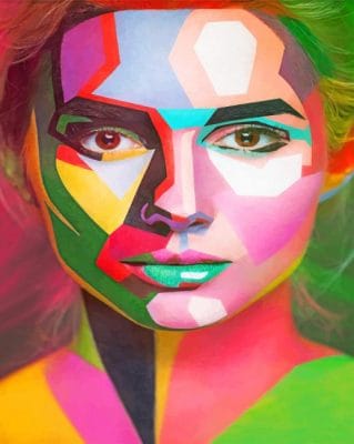 Colored Face Paint By Numbers - Numeral Paint Kit