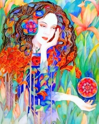 Aesthetic Woman Colorful Paint By Numbers - Numeral Paint Kit