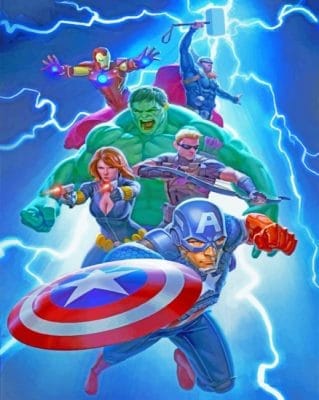 Avengers Superheroes Paint By Numbers - Numeral Paint Kit