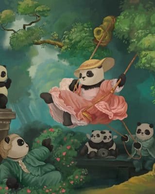 Panda Family Paint By Numbers - Numeral Paint Kit