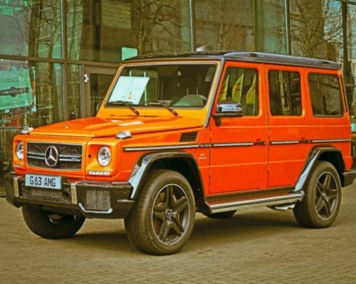 Orange Mercedes Benz G63 Paint By Numbers - Numeral Paint Kit