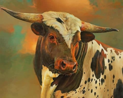 Longhorn Bull Paint By Numbers - Numeral Paint Kit