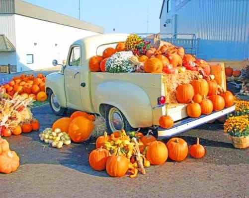 Pumpkins Truck Paint By Numbers - Numeral Paint Kit