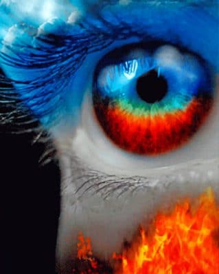 Fire And Ice Eye Paint By Numbers - Numeral Paint Kit