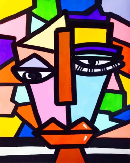 Colorful Weird Face Abstract Paint By Numbers - Numeral Paint Kit
