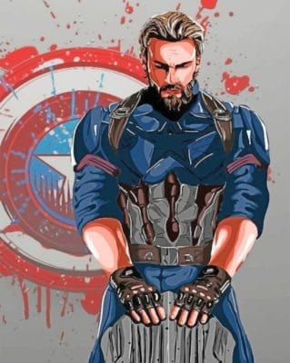 Captain America Paint By Numbers - Numeral Paint Kit