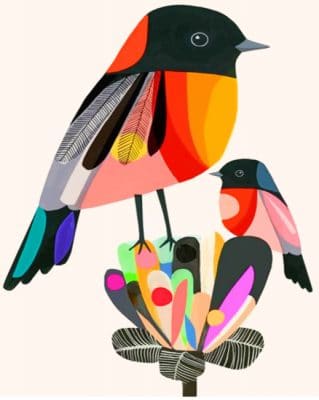 Illustration Birds Paint By Numbers - Numeral Paint Kit