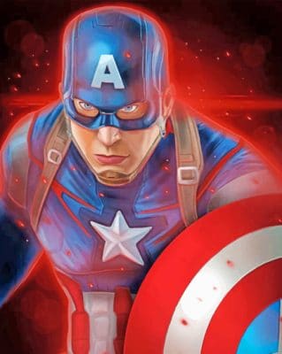 Captain America Marvel Paint By Numbers - Numeral Paint Kit