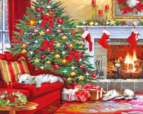 Christmas Night Celebration Paint By Numbers - Numeral Paint Kit