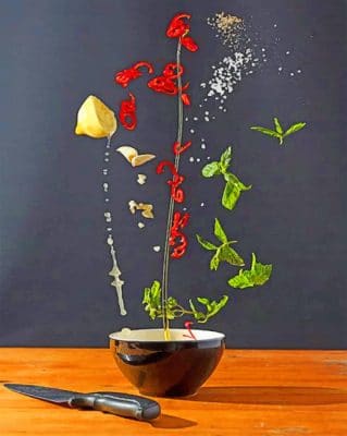 Flying Food Paint By Numbers - Numeral Paint Kit