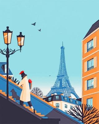 Illustration Paris Paint By Numbers - Numeral Paint Kit